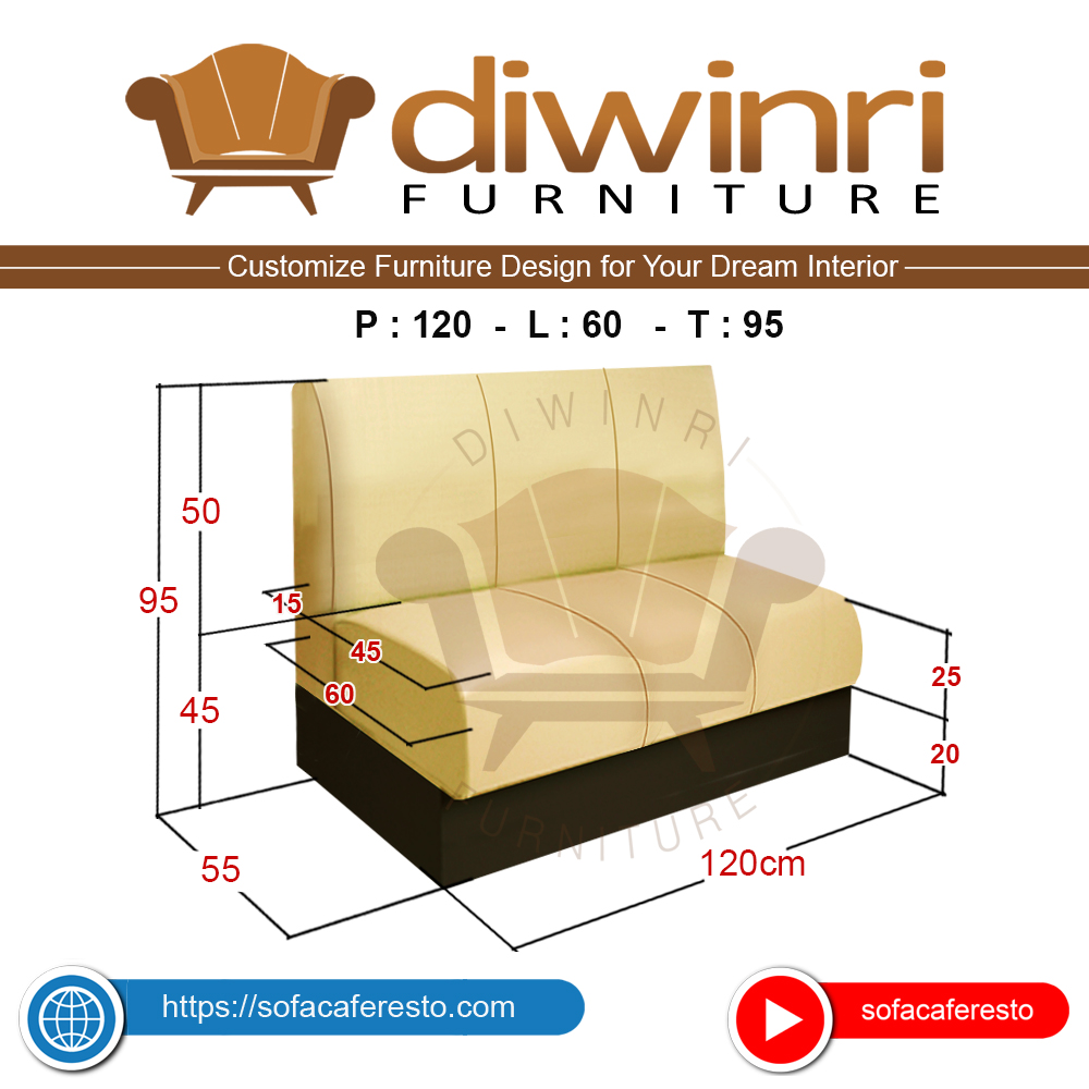 Sofa Cafe Murah Type 2 Seat Double | jual sofa cafe & resto